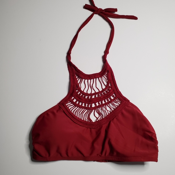 Missguided | Swim | Missguided Crochet Insert High Neck Bikini Top 2 ...